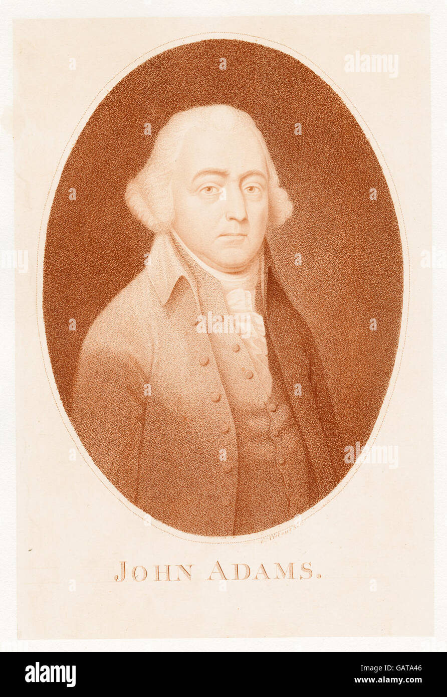 A portrait of John Adams, a Founding Father and the second President of ...