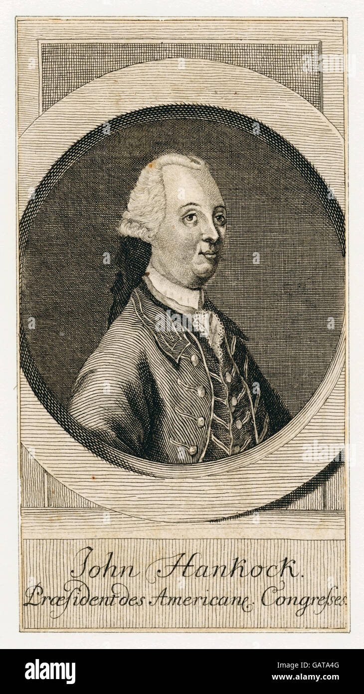This portrait of John Hancock, a prominent figure in American history ...