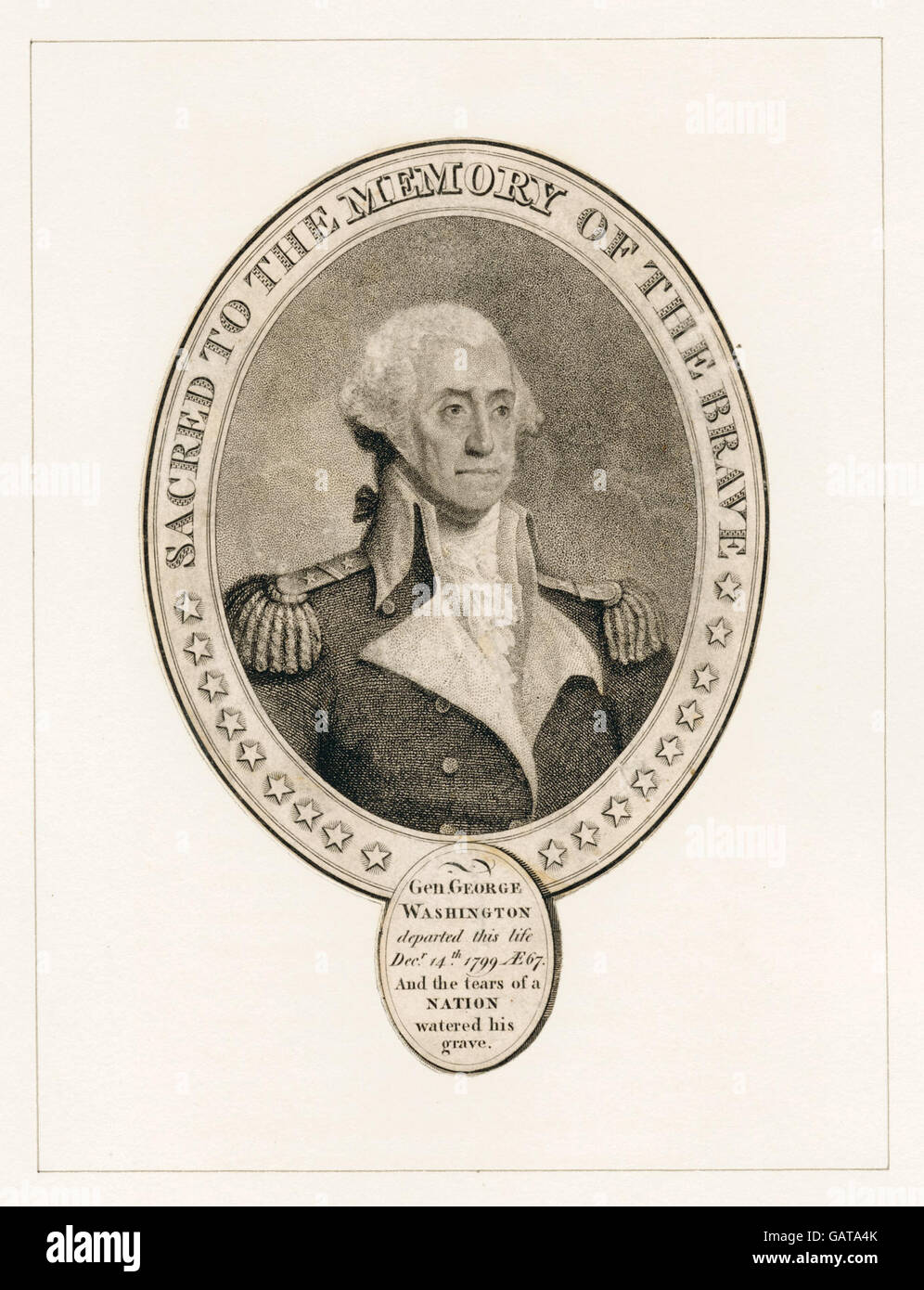 This image represents a portrayal of General George Washington, the ...