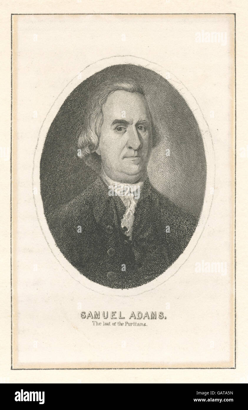 The portrait of Samuel Adams, referred to as 'The Last of the Puritans ...