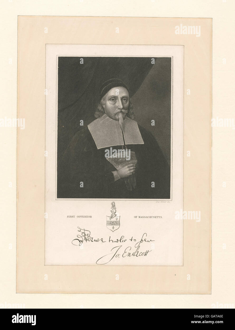 The first governor of Massachusetts, as depicted in this historical ...