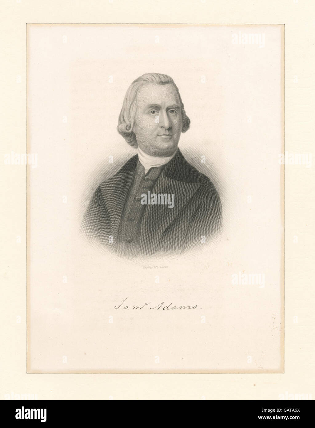 A portrait of Samuel Adams, a key figure in American history and one of ...