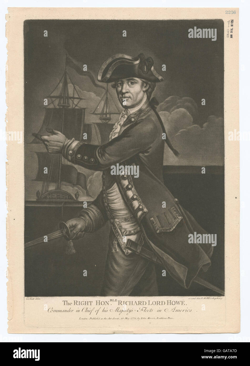This historical portrait of Richard Lord Howe portrays the British ...
