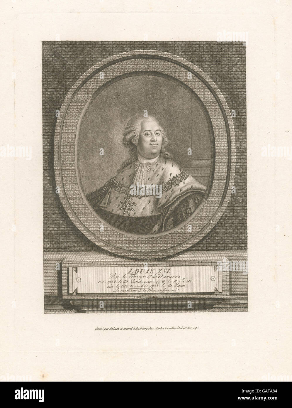 A depiction of Louis XVI, King of France and Navarre, illustrating his ...