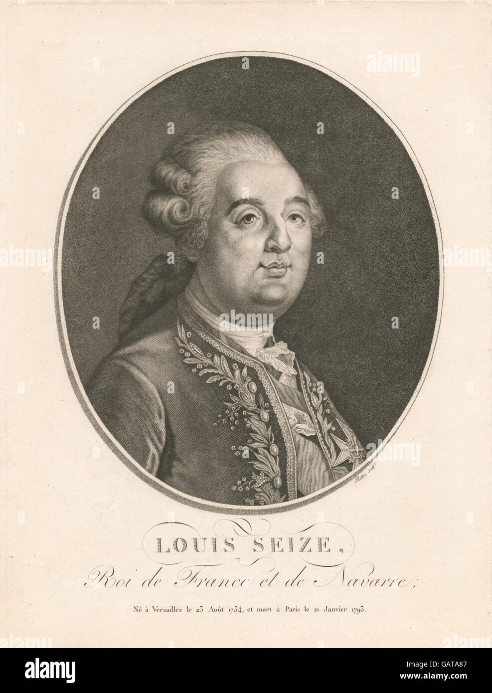 This historical portrait of Louis XVI, the King of France and Navarre ...
