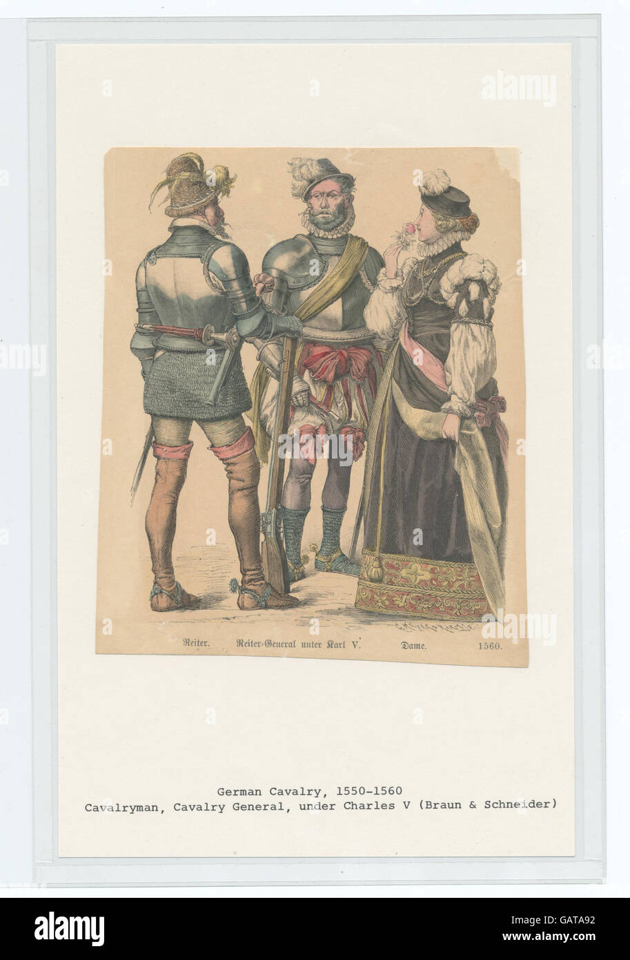 This artwork from 1560 depicts a 'Reiter' or cavalryman, a type of ...