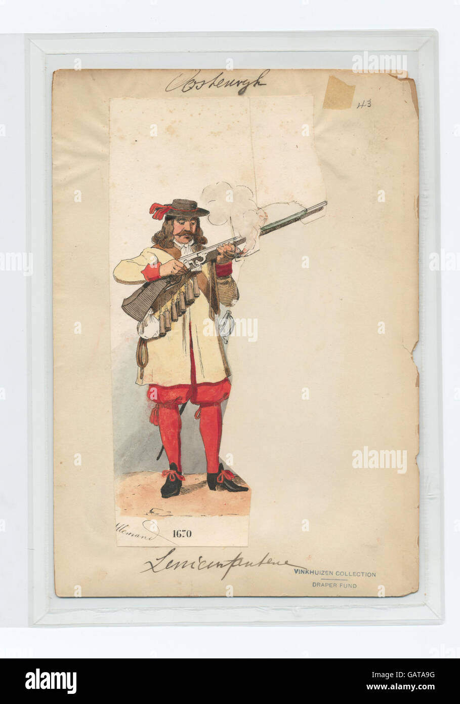 This historical piece from 1670 portrays an infantry line, illustrating ...