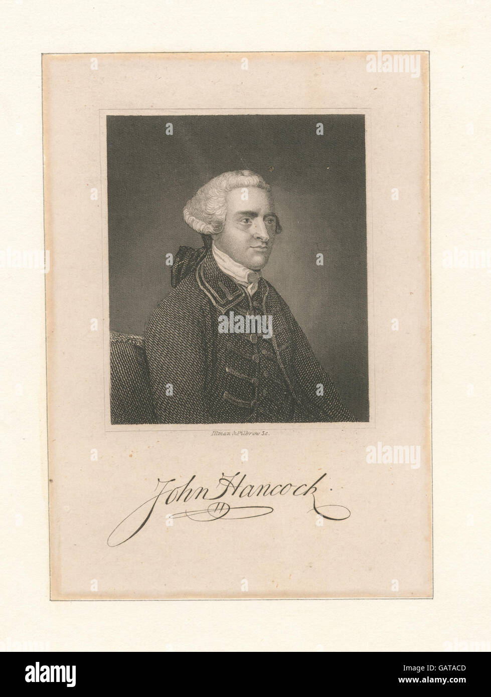 This portrait of John Hancock presents the prominent American ...