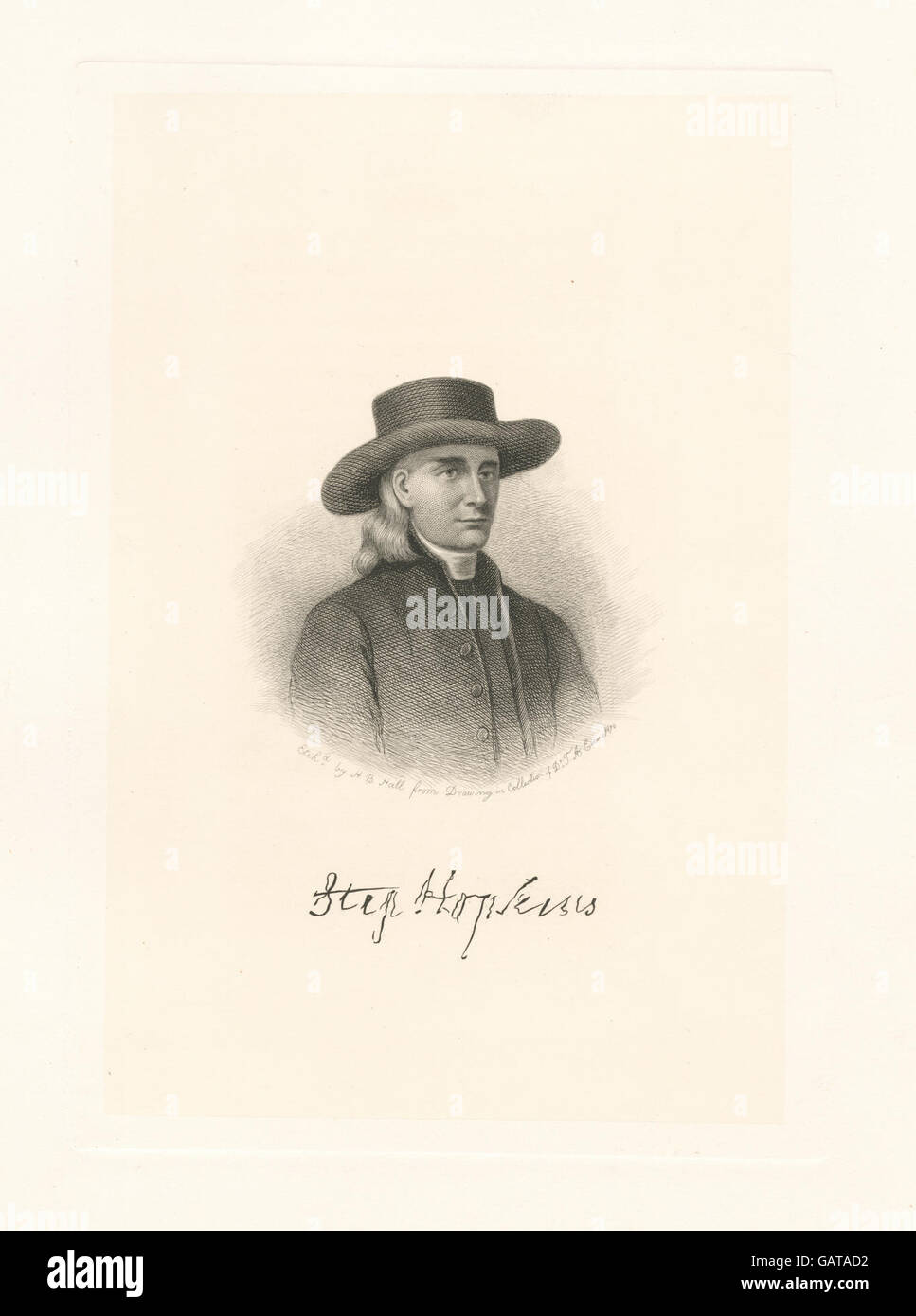 This refers to an artistic portrayal of Stephen Hopkins, a historical ...