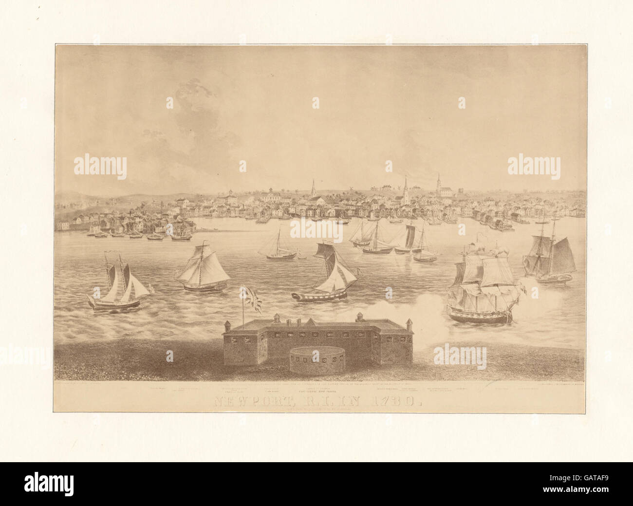 This depiction of Newport, Rhode Island, in 1730 offers a view of the ...