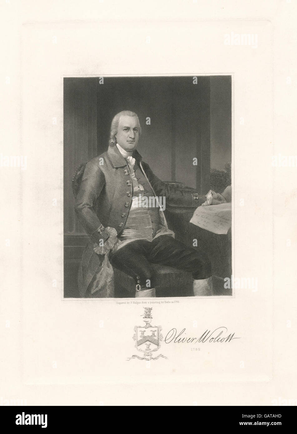 This portrait of Oliver Wolcott, painted in 1782, depicts the prominent ...