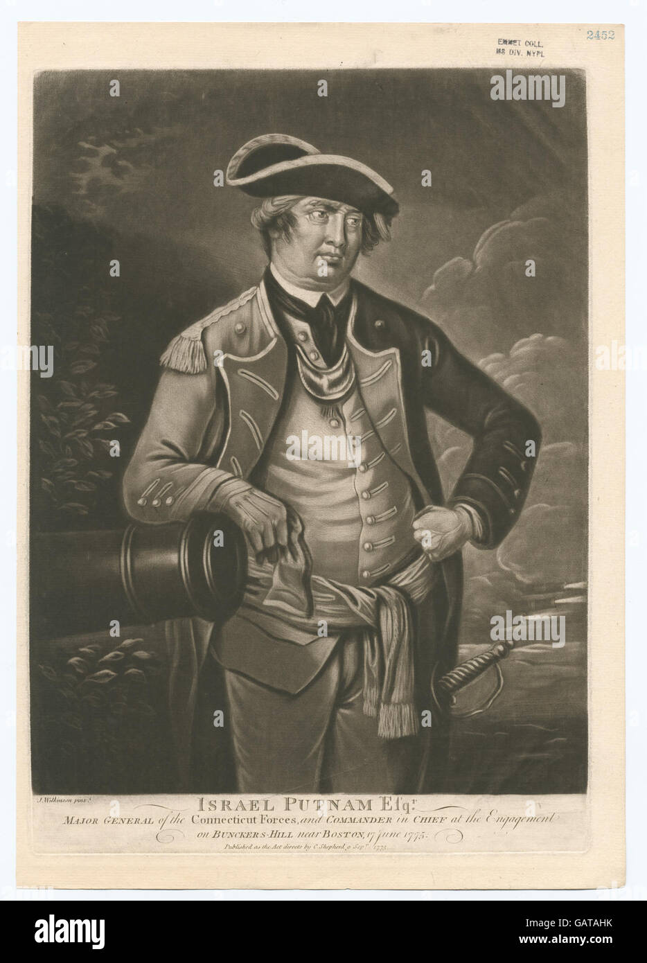 This portrait of Israel Putnam, Major General of the Connecticut forces ...