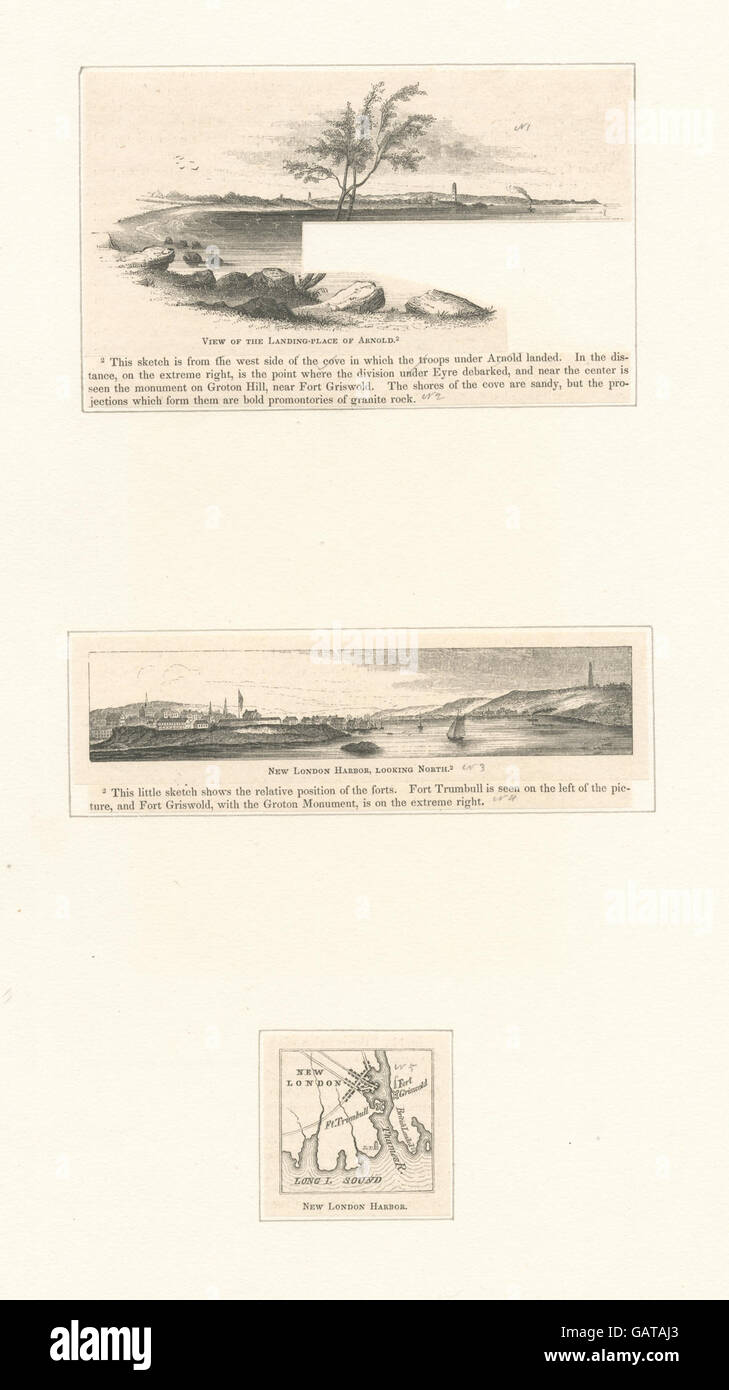 This chart depicts the landing-place of Arnold at New London Harbor ...