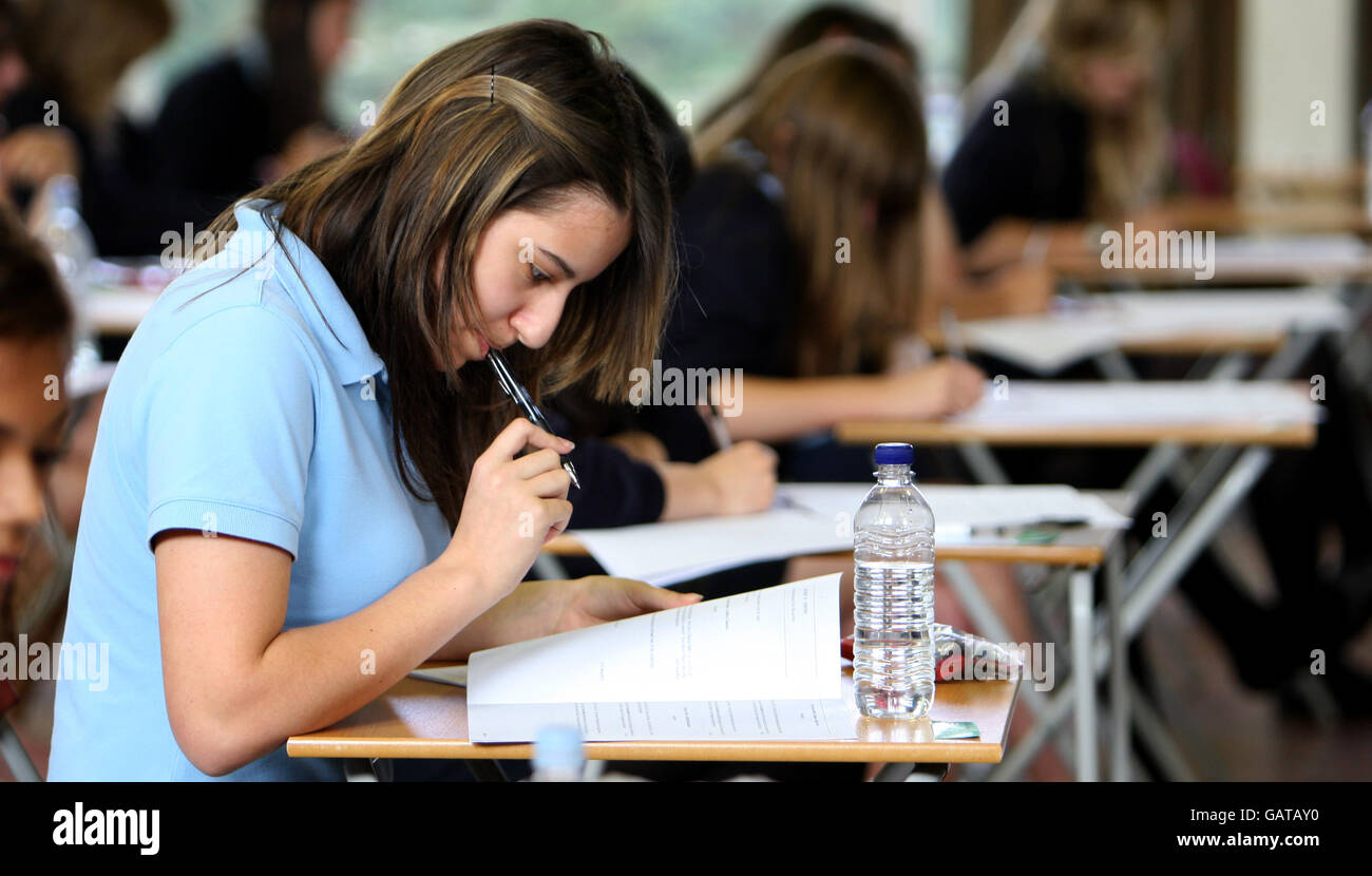 GCSE Examination stock. Pupils who sat a GCSE English exam at ...