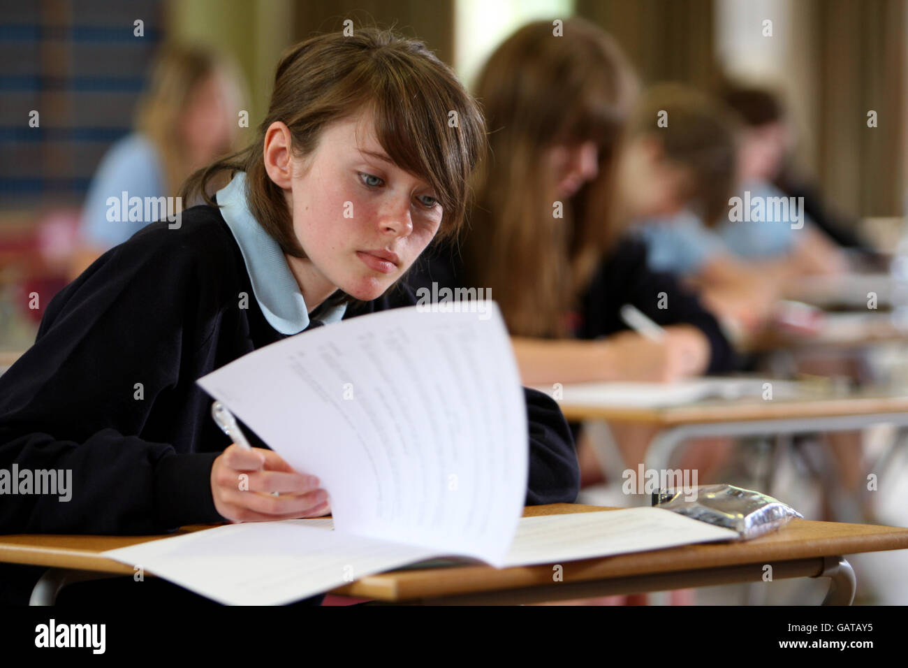 Pupils who sat a GCSE English exam at Colchester County High School for ...