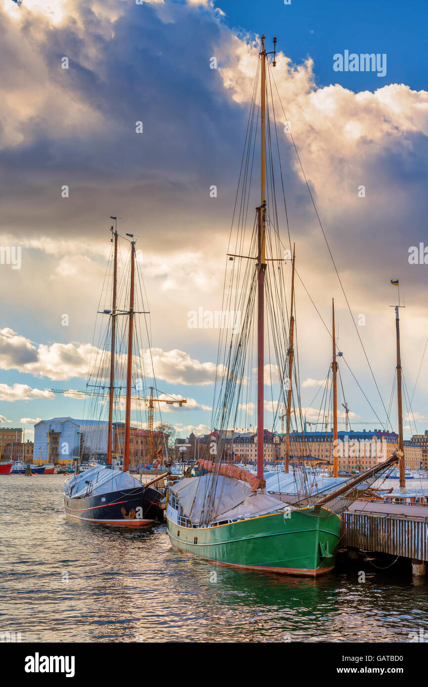 Ships in the harbor of Stockholm, Sweden Stock Photo - Alamy