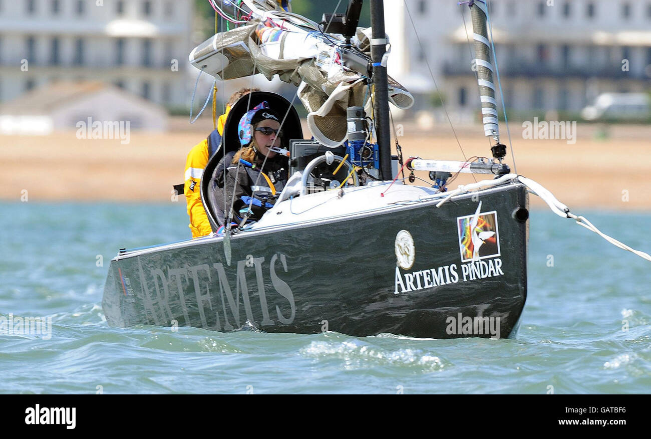 Record-breaking quadriplegic sailor Hilary Lister in her Artemis 20 ...