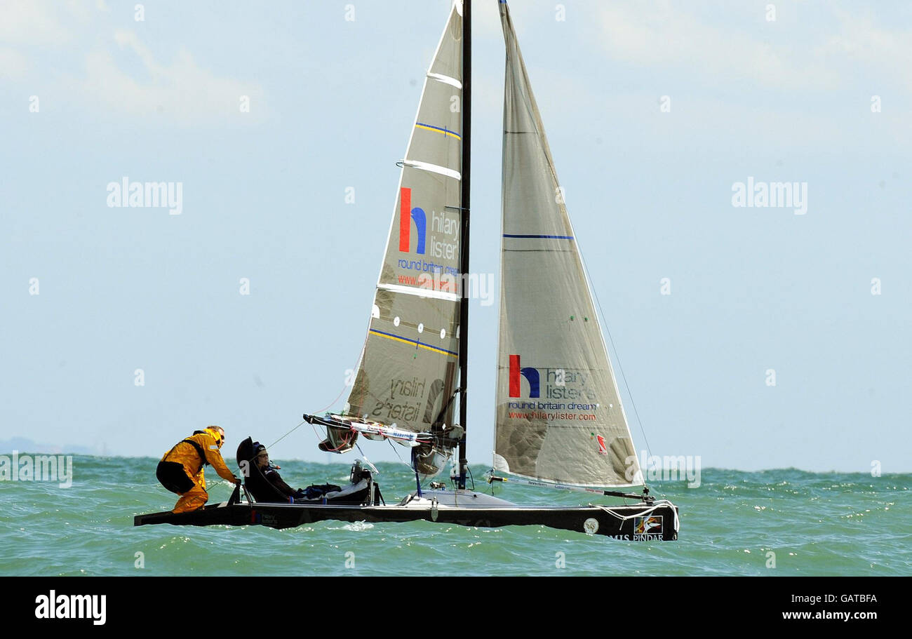 Record-breaking quadriplegic sailor Hilary Lister (right) in her ...