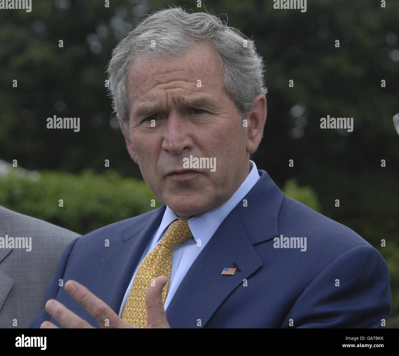 US President George Bush, during a visit to Stormont Castle in Belfast ...