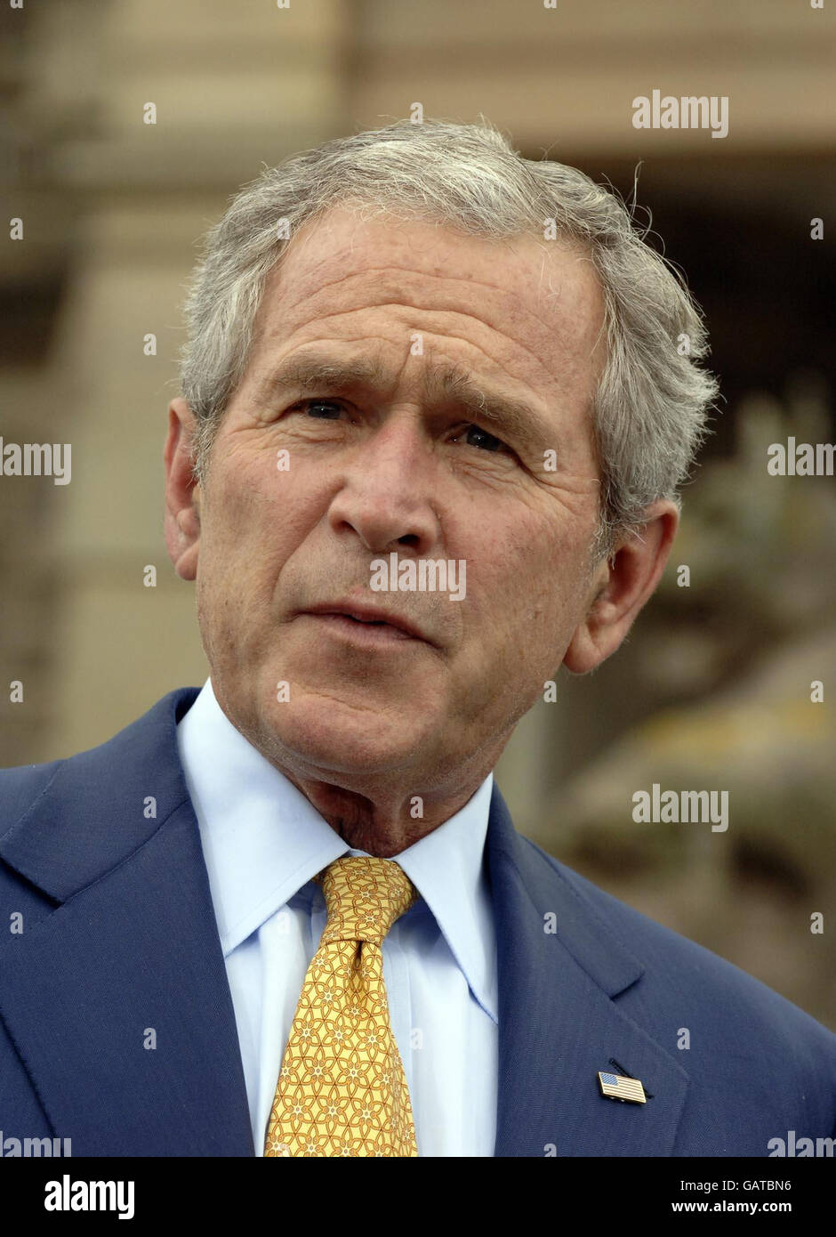 US President George Bush, during his visit to Stormont Castle in ...