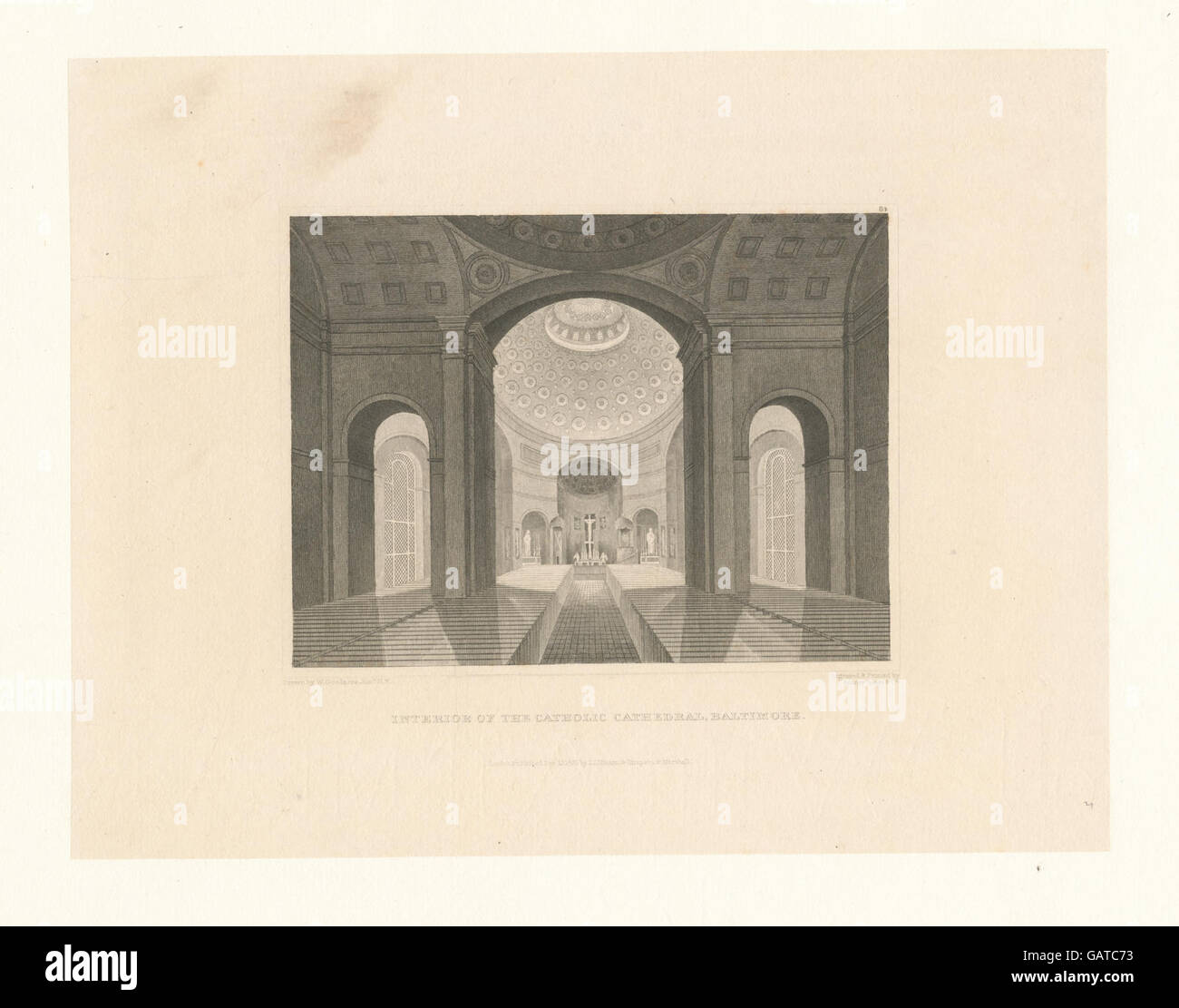 The interior of the Catholic cathedral in Baltimore showcases the ...