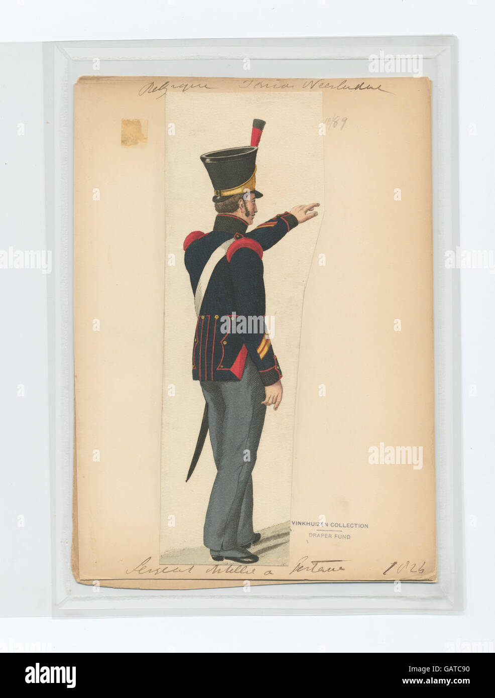 The title 'Sergeant artillerie a ()' appears to reference a military ...