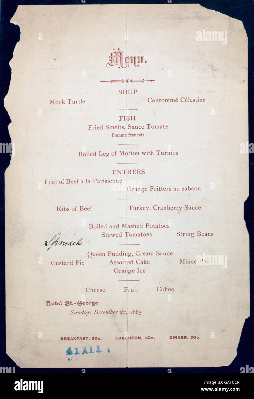 The Sunday Menu at Hotel St. George in Brooklyn, NY, likely features a ...