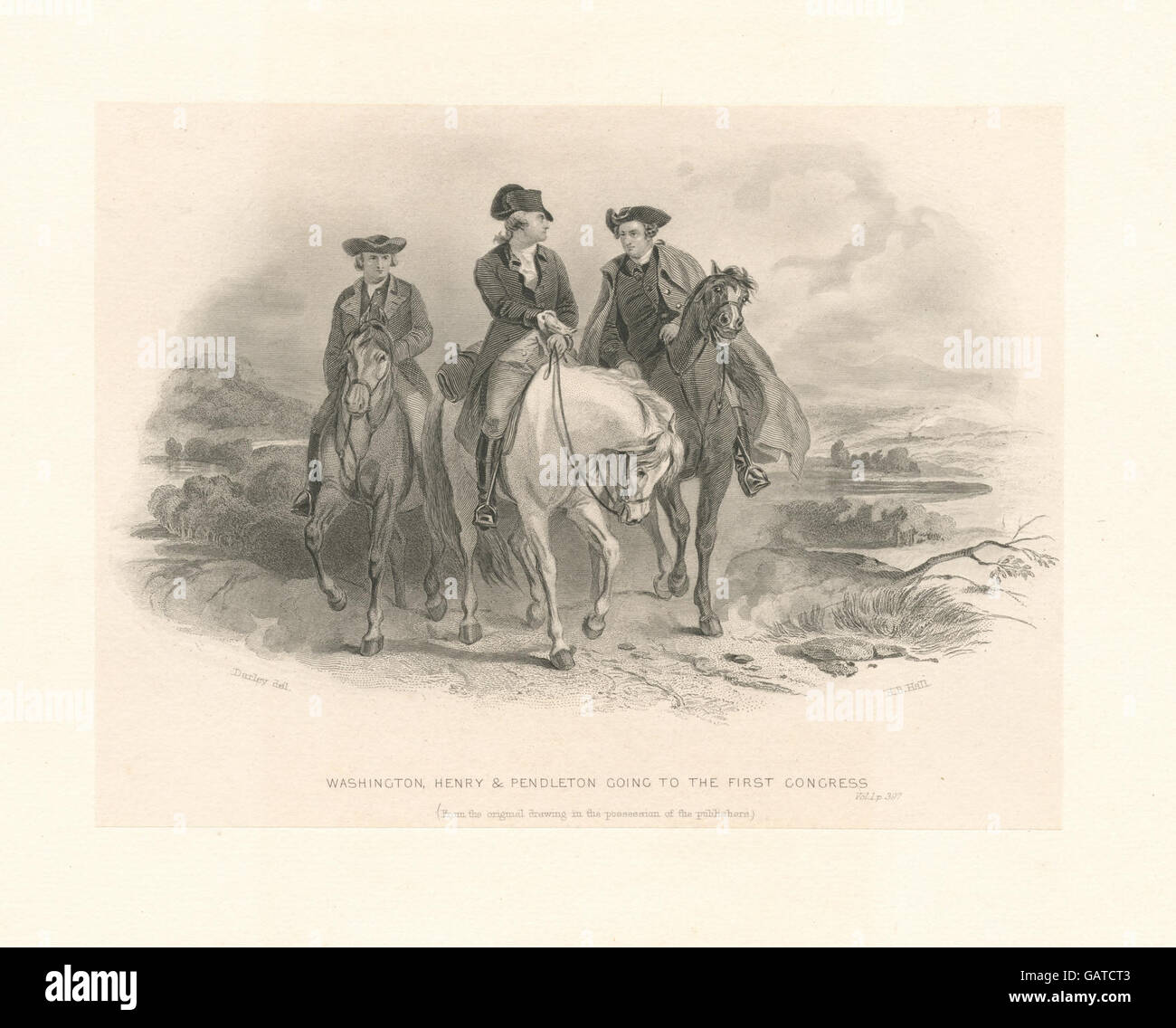 This image depicts George Washington, Henry, and Pendleton traveling to ...