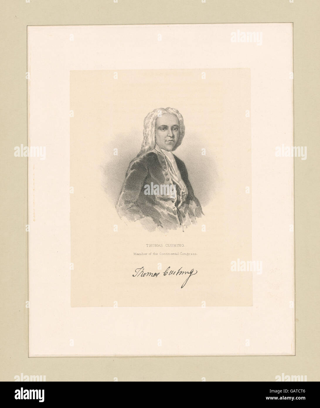 A portrait of Thomas Cushing, an influential member of the Continental ...