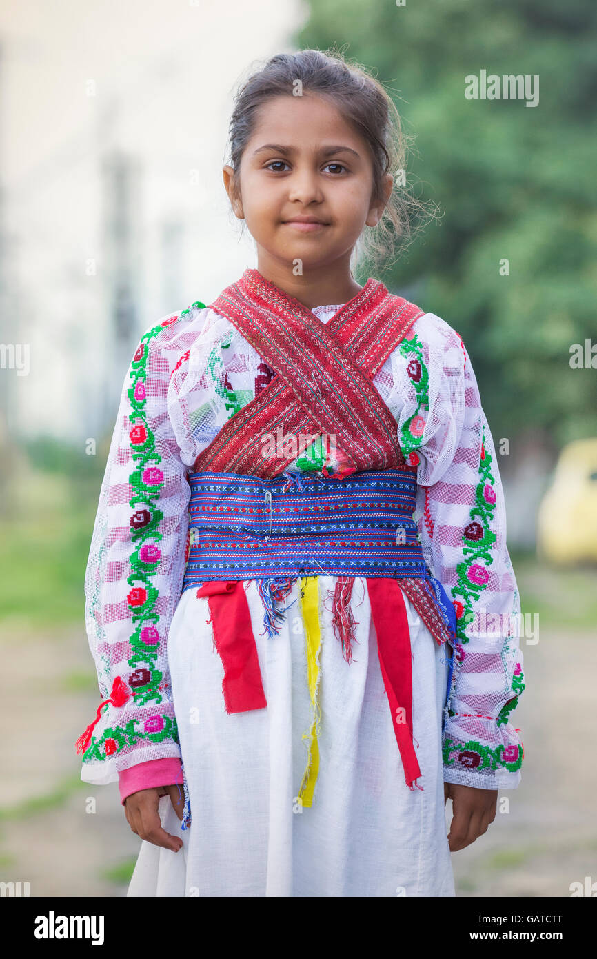 Girl dressed in traditional Calusari costume.The Calusari is a ...