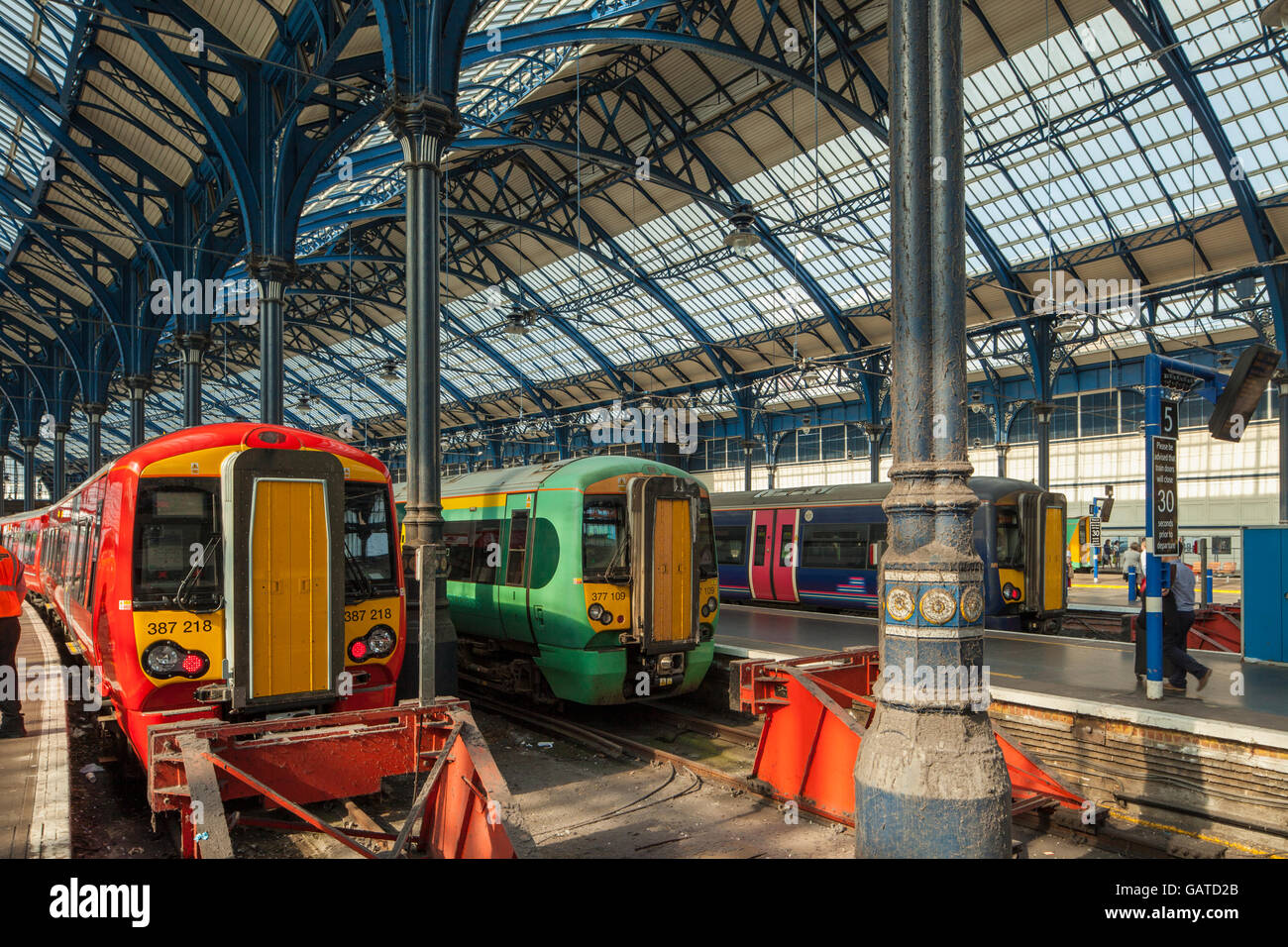 Trains on Brighton Station, East Sussex, England Stock Photo - Alamy