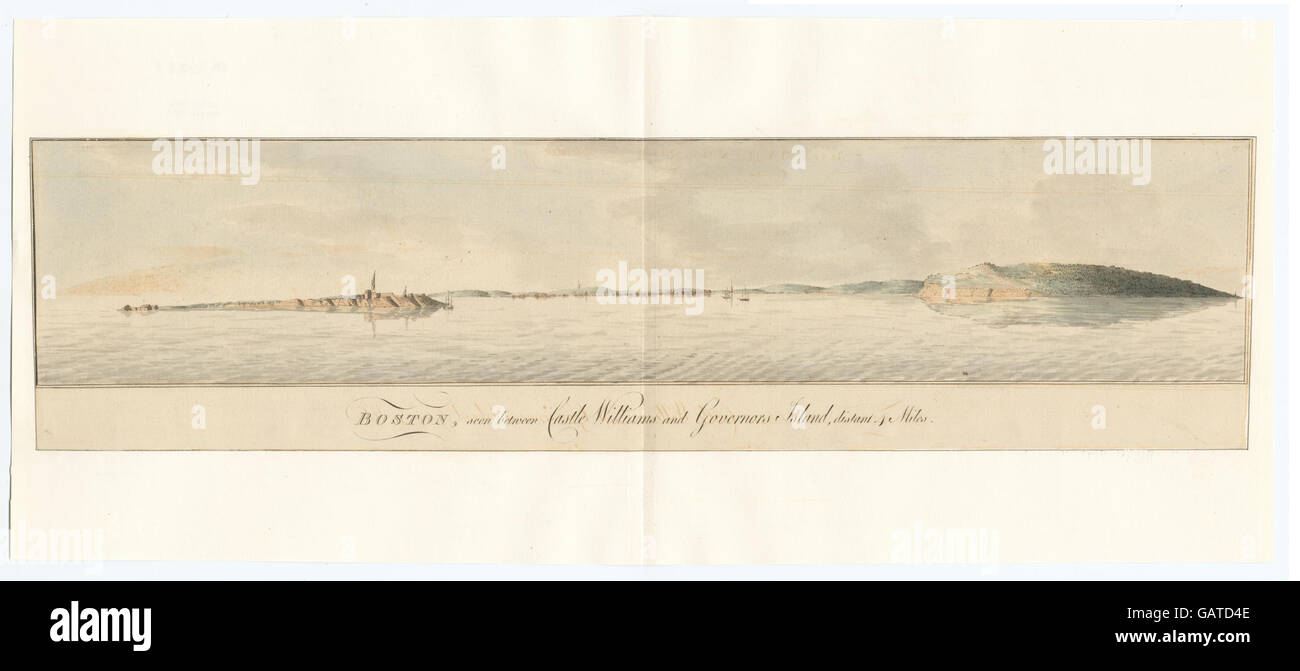 Boston, seen between Castle Williams and Governers Island, distant 4 ...