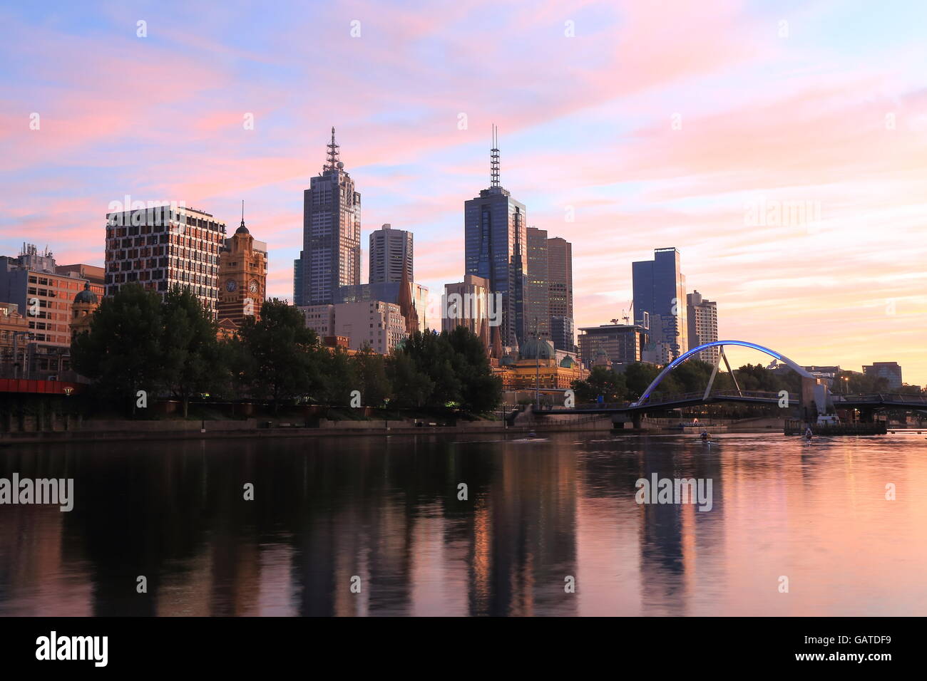 Melbourne dawn cityscape Australia Stock Photo - Alamy