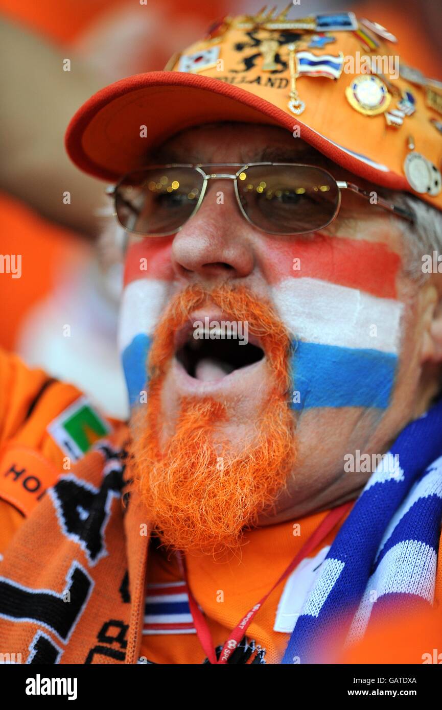 A Dutch fan shows his colours and support in the stands Stock Photo - Alamy