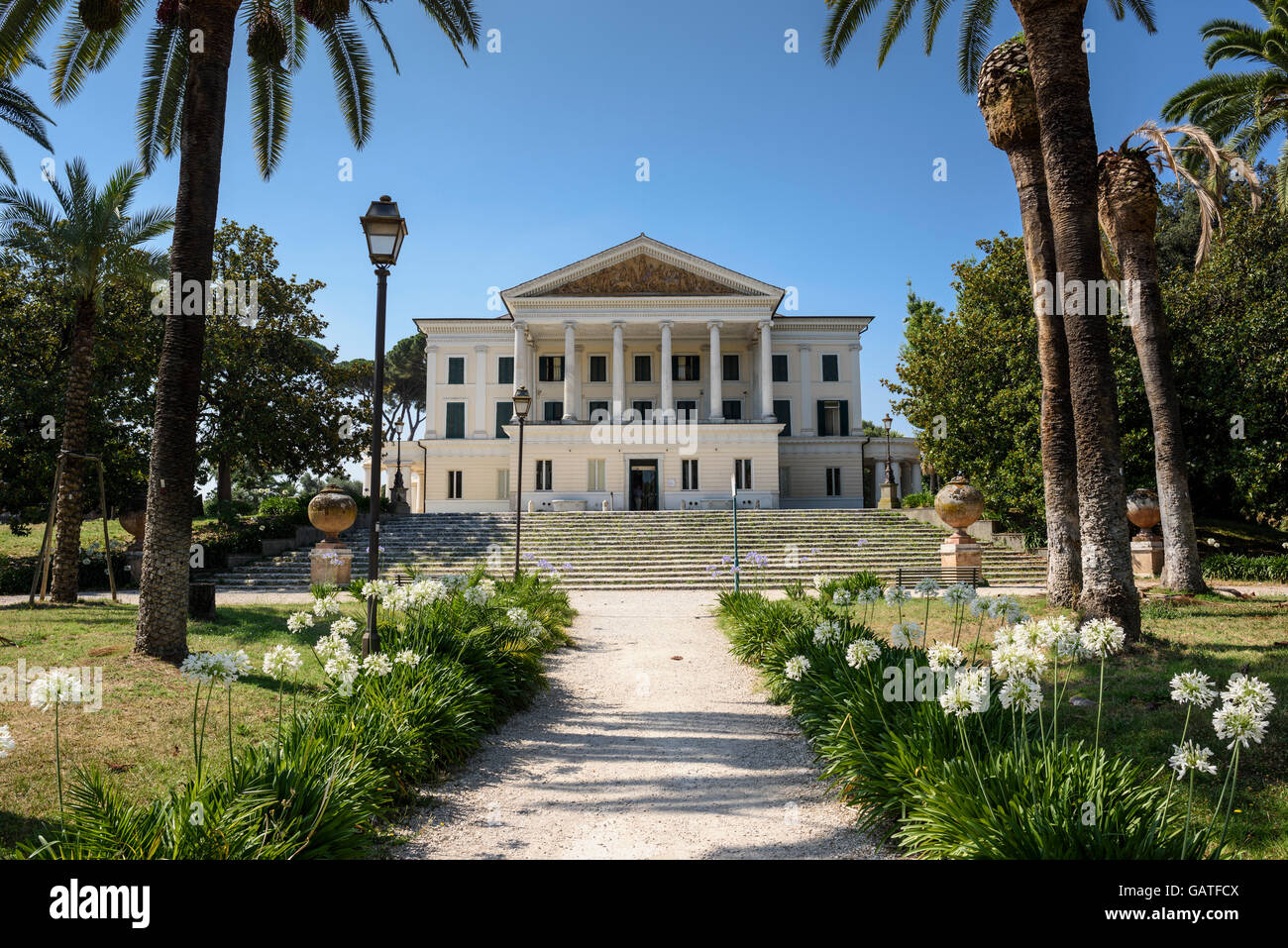 Rome. Italy. Villa Torlonia, view of the Casino Nobile designed by ...