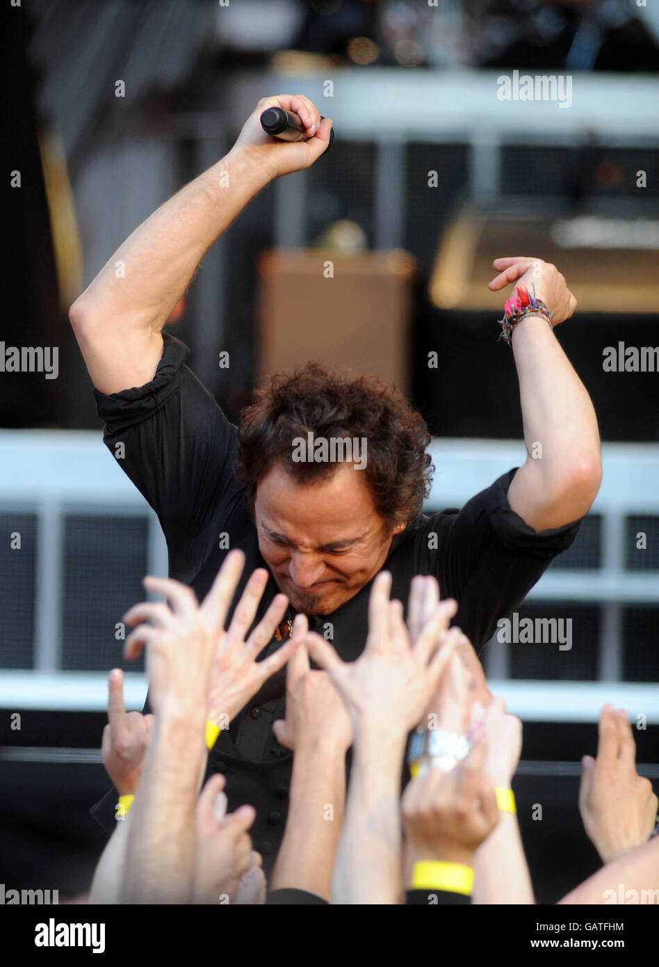 Bruce Springsteen performs in concert at the Emirates Stadium, in north ...