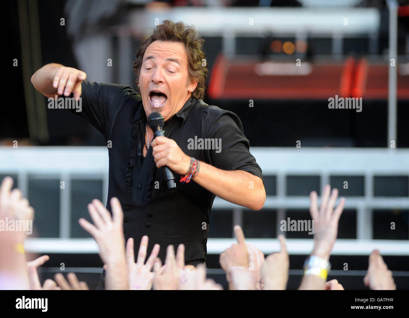 Bruce Springsteen performs in concert at the Emirates Stadium, in north ...