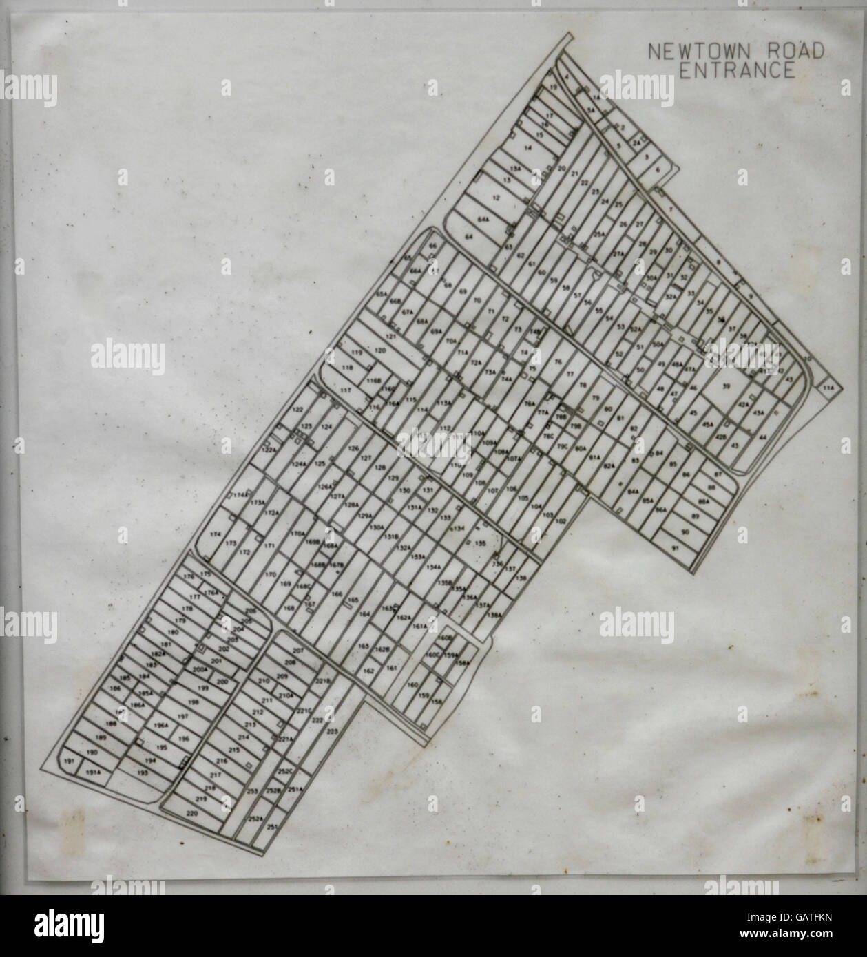 A drawing of the plots on the the Weston Allotments in Southampton ...