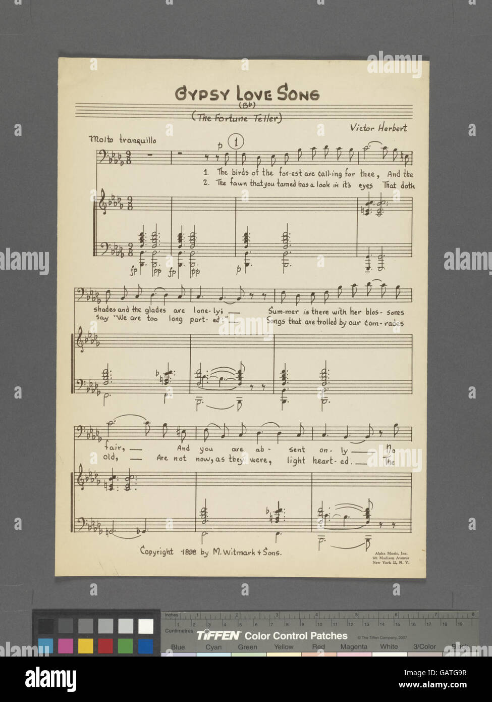 'Gypsy Love Song' is a romantic or sentimental ballad, likely centered ...