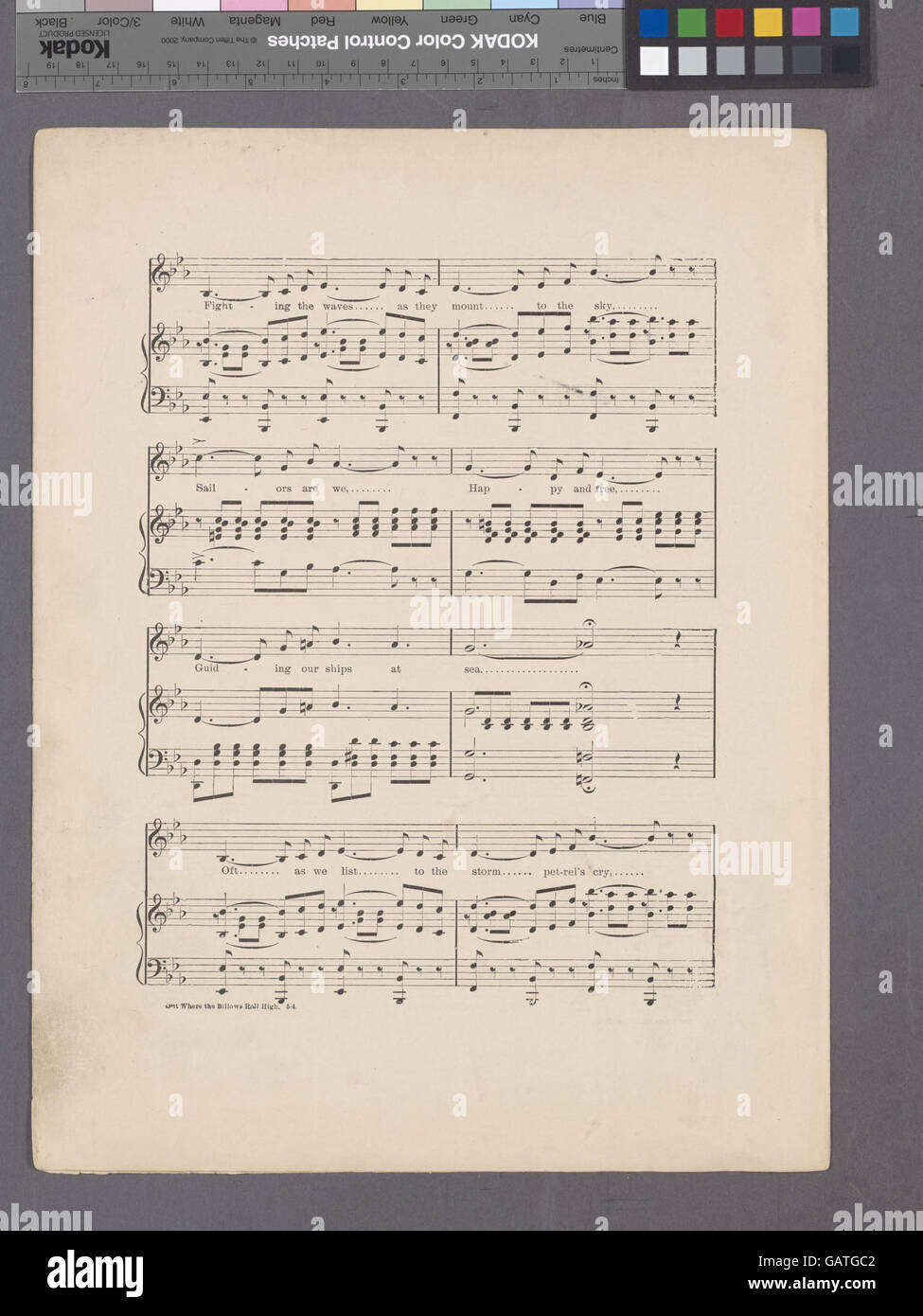 Cover illustration from the song 'Out Where the Billows Roll High ...