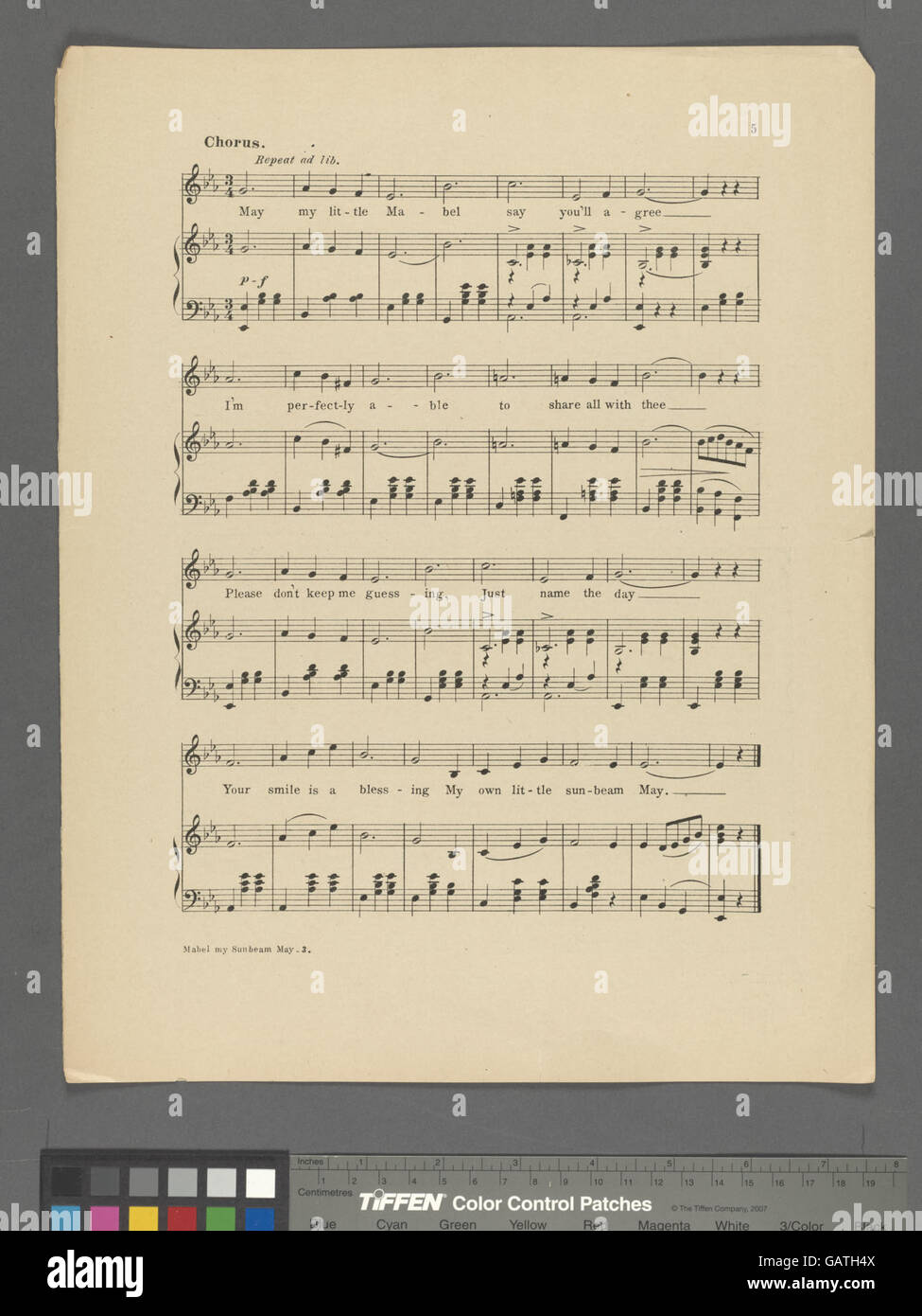 'Mabel My Sunbeam May' is a tender song expressing affection for ...