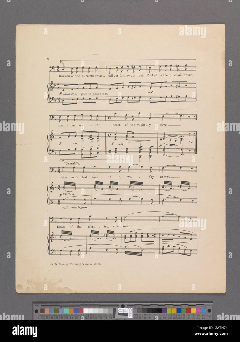 'In the heart of the mighty deep' likely refers to a maritime or ...