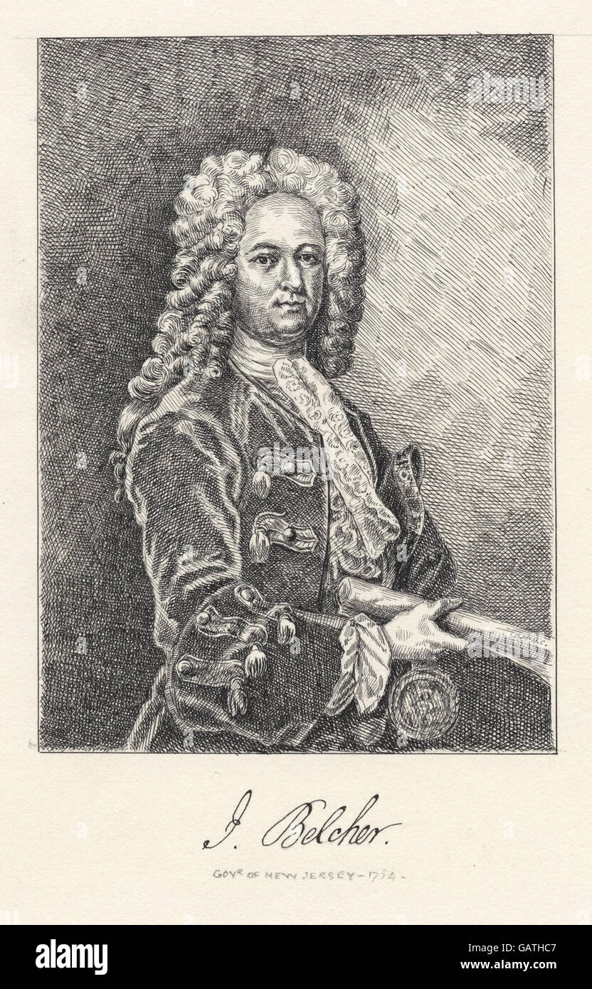 A depiction of Jonathan Belcher, who served as the governor of New ...