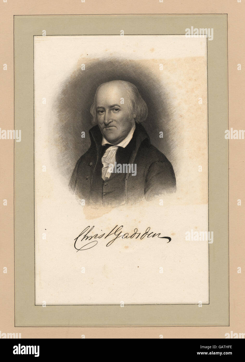 A portrait of Christopher Gadsden, a prominent figure in the American ...