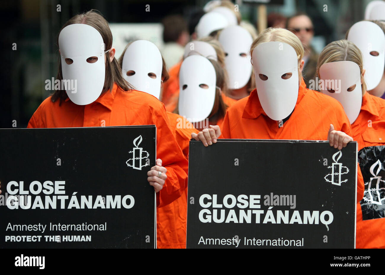 Amnesty International demonstration Stock Photo - Alamy