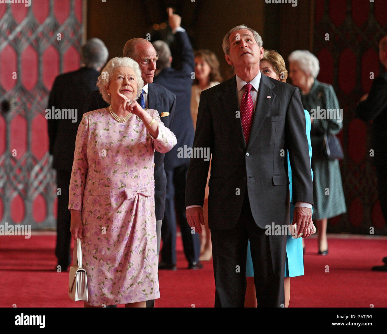 Britain's Queen Elizabeth II and Duke of Edinburgh with the US ...