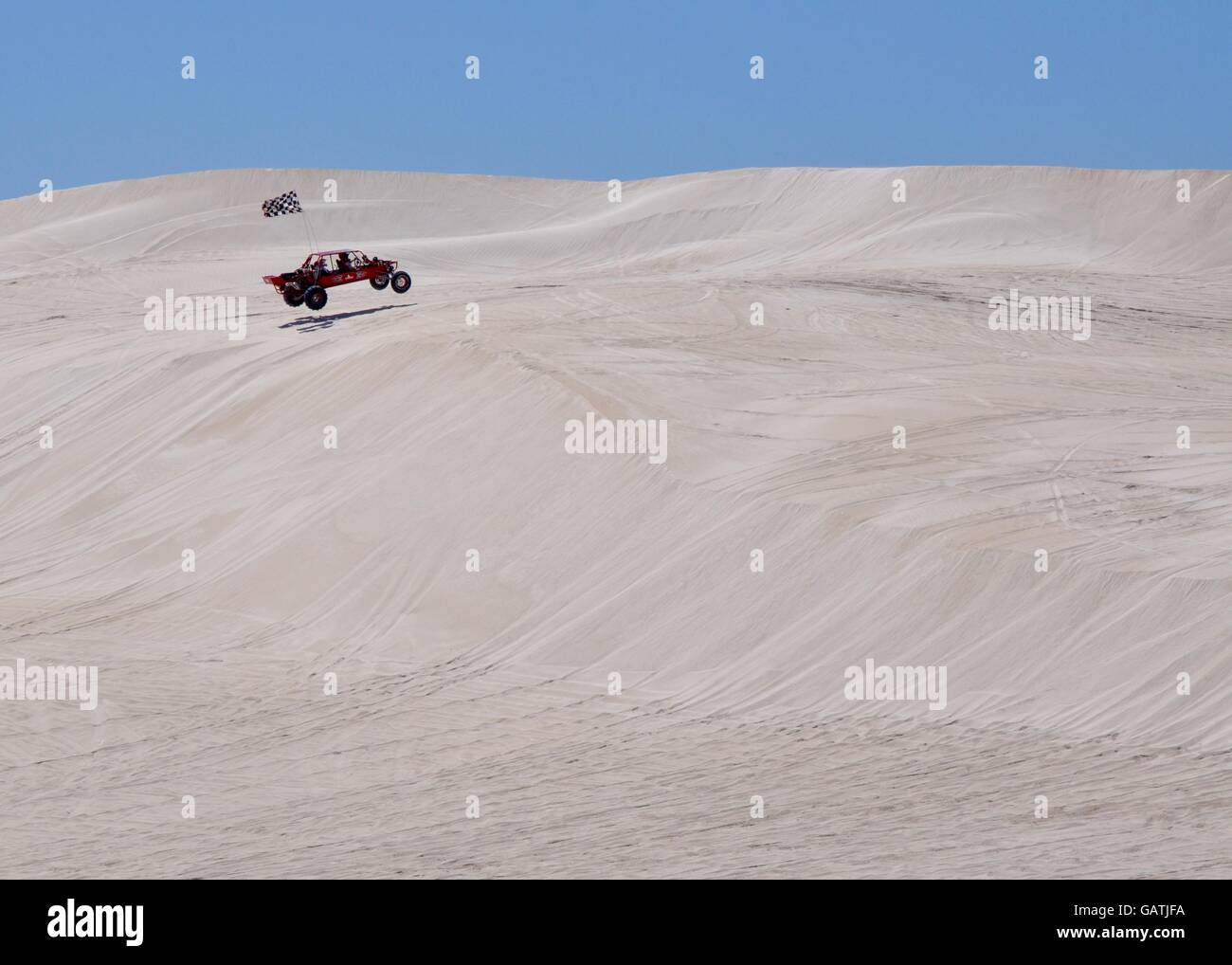 Lancelin,WA,Australia-September 28,2015:Lancelin Sand Dunes red dune ...