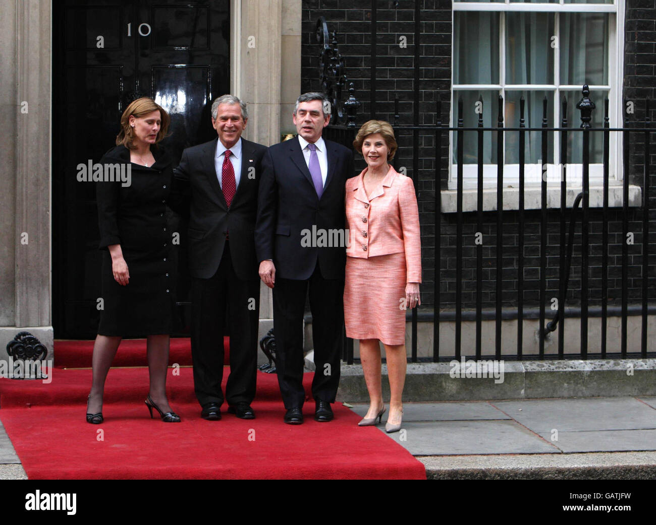 Receive us president george bush and his wife laura bush hi-res stock ...