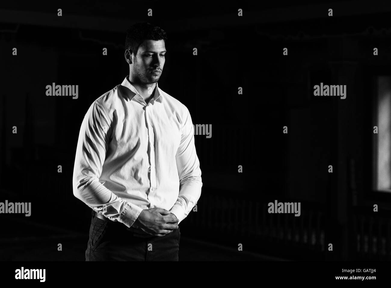 Humble Muslim Man Is Praying In The Mosque Stock Photo - Alamy