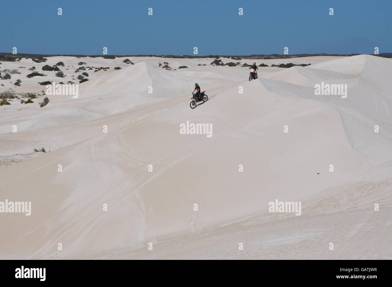 Lancelin,WA,Australia-September 28,2015:Lancelin Sand Dunes with two ...